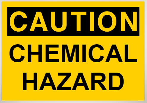 OSHA Caution Chemical Safety Sign: Chemical Hazard 10"x14" Adhesive Vinyl