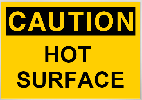 OSHA Caution Safety Sign: Hot Surface 5"x7" Adhesive Vinyl
