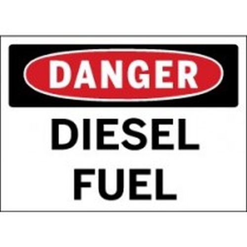 OSHA Danger Safety Sign: Diesel Fuel 7"x10" Adhesive Vinyl