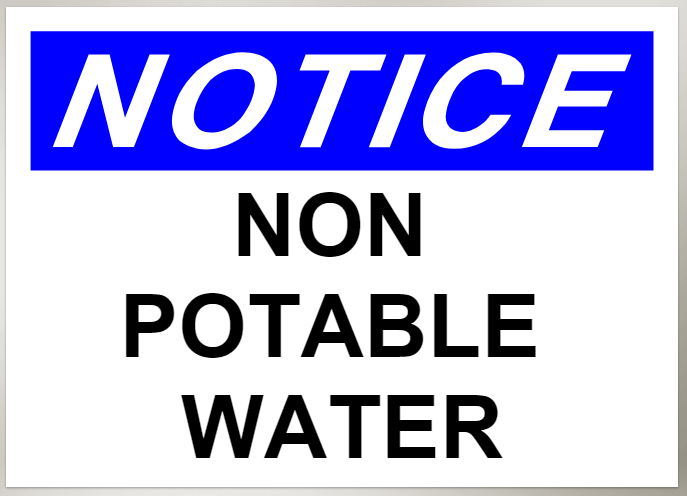 OSHA Notice Safety Sign: Non Potable Water 10"x14" Adhesive Vinyl